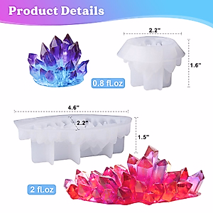 LET'S RESIN Crystal Cluster Resin Molds, Large and Small Size Crystal Shape Silicone Molds for Resin, Quartz Epoxy Resin Molds for Resin Crafts, DIY Crystal Heal Stone, Home Craft Decor