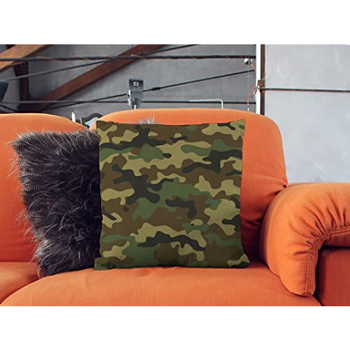 Cuppqq Throw Pillow Covers Cool Army Camouflage Military Green Camo Pillow Cover Square Pillow Case Cushion for Home Decor Sofa Couch 18x18 Inch Pillowcase