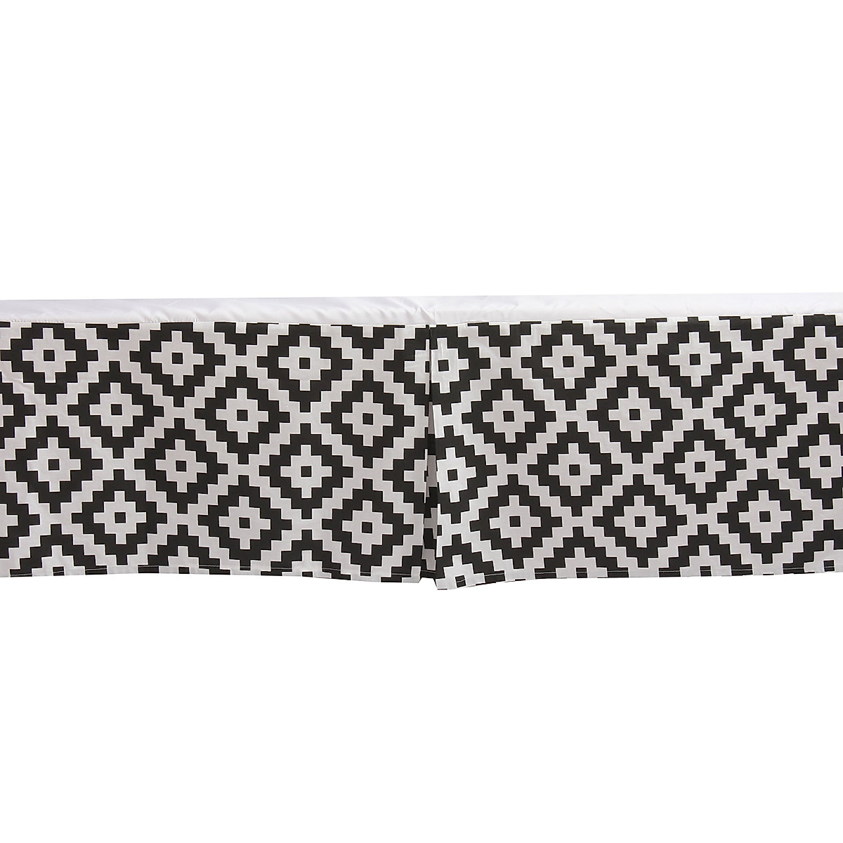 Bacati - Love 100 Percent Cotton Percale Crib/Toddler Bed Skirt (Diamonds, Black)