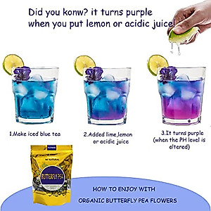 T'SMOMENT Butterfly Pea Flower Tea, Pure Natural Butterfly Pea Tea, Premium Dried Butterfly Pea Flower for Blue & Purple Tea Drinks and Food Coloring, 50g(1.76 Oz.)