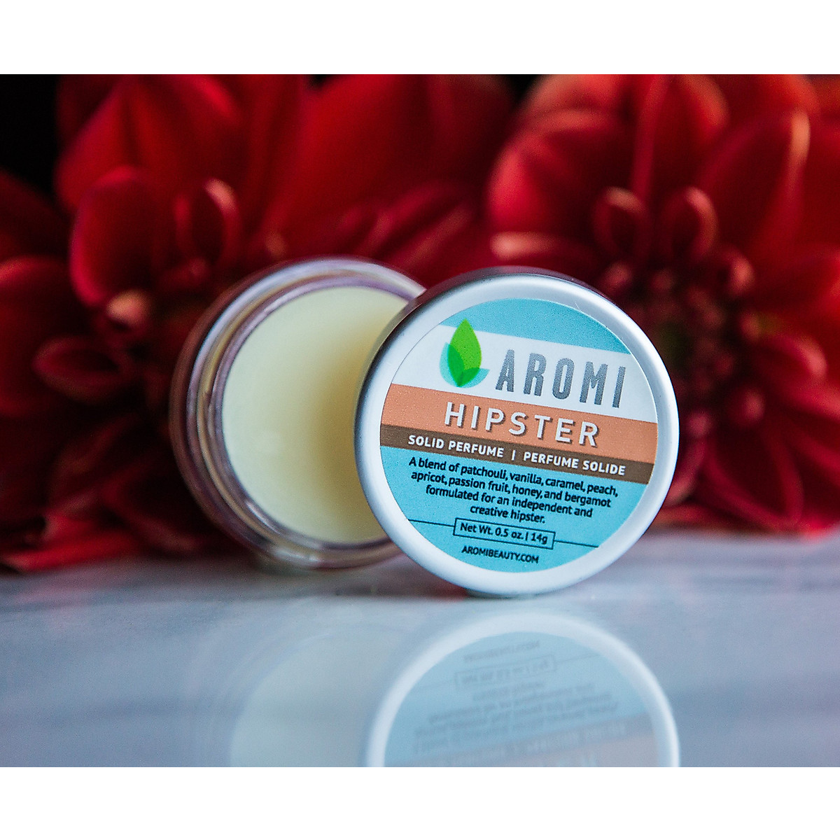 Aromi Hipster Solid Perfume | Earthy, Fruity Fragrance, Vegan, Cruelty-free, Patchouli, Vanilla, Peach Scent, Wax, Travel, Women's Gift, Handmade (Hipster)