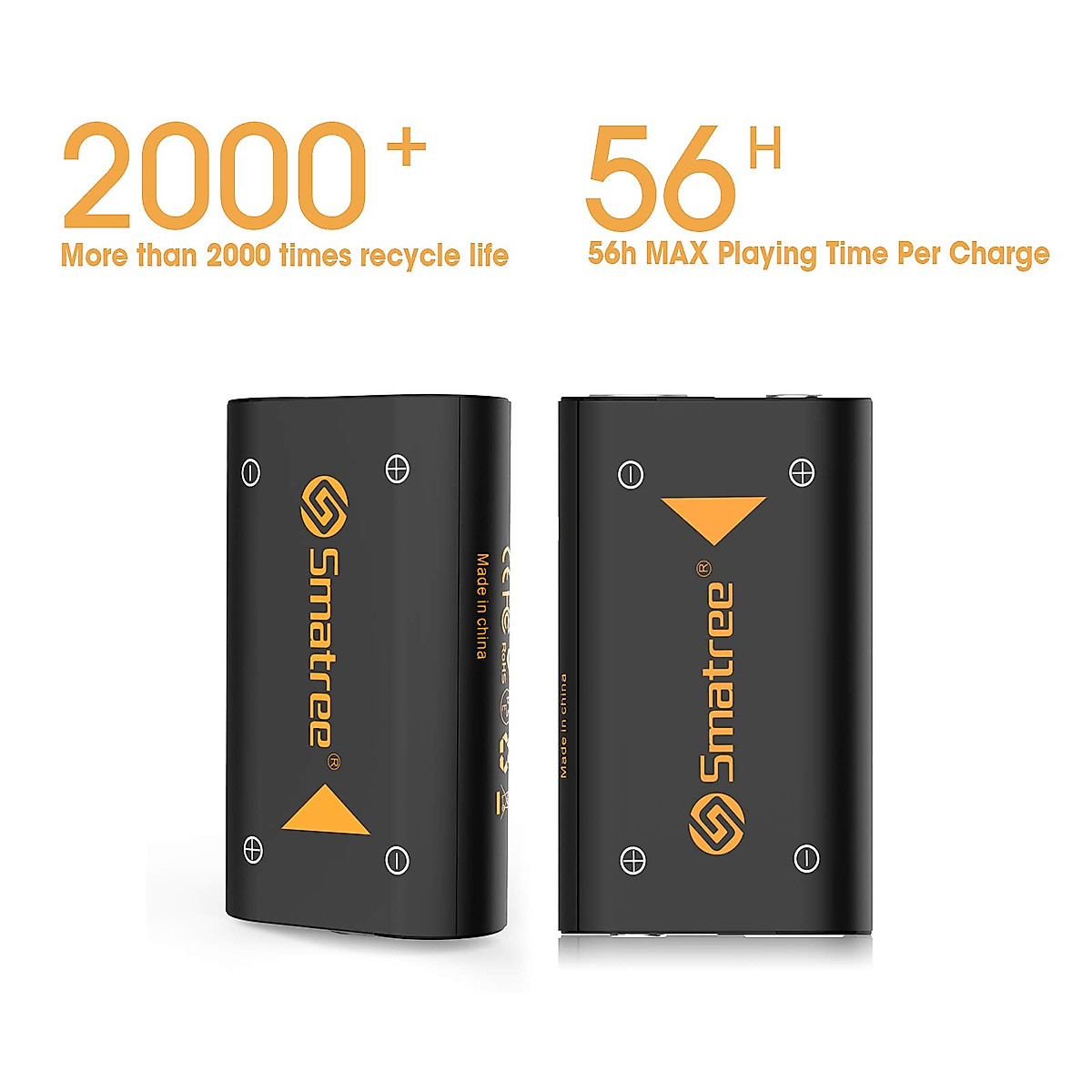 Smatree 2x2600mAh Rechargeable Battery Pack Compatible with Series X|S/Xbox One/Xbox One S/Xbox One X/Xbox One Elite Controller(2 Pack)