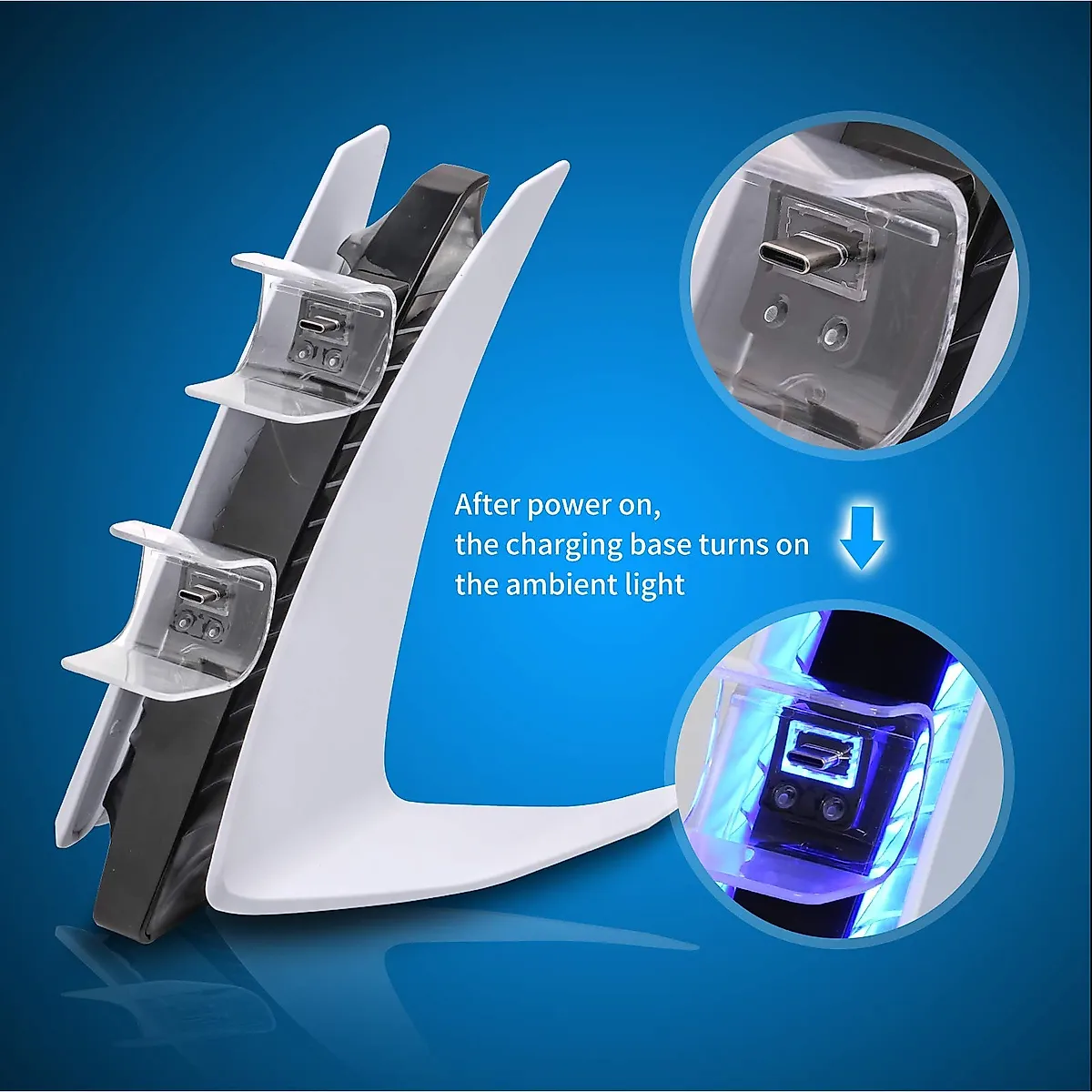 PS5 Controller Accessories, PS5 Controller Charger Station and PS5 Cooling Fans with LED Indicator