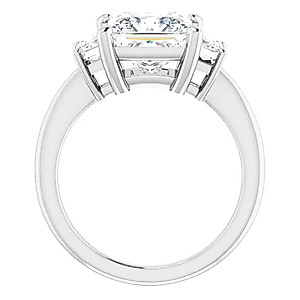 JEWELERYIUM 3 CT Princess Colorless Moissanite Engagement Ring, Wedding Bridal Ring, Eternity Sterling Silver Solid Diamond Solitaire 4-Prong Anniversary Promise Ring for Her (7)
