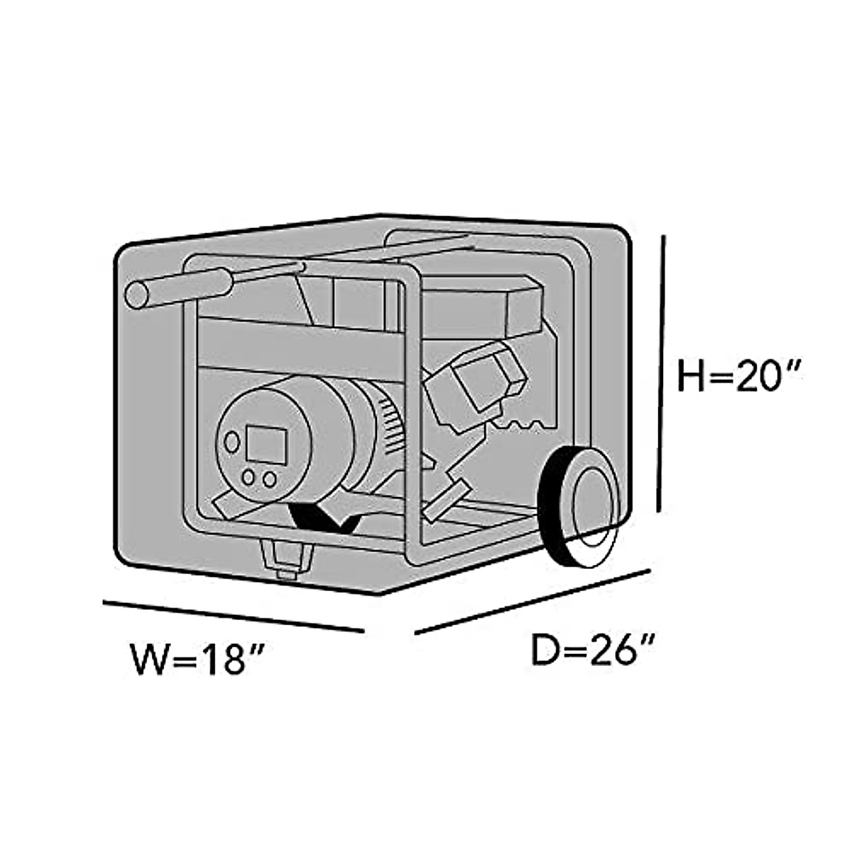 Covermates Generator Cover - Light Weight Material, Weather Resistant, Elastic Hem, AC & Equipment-Black