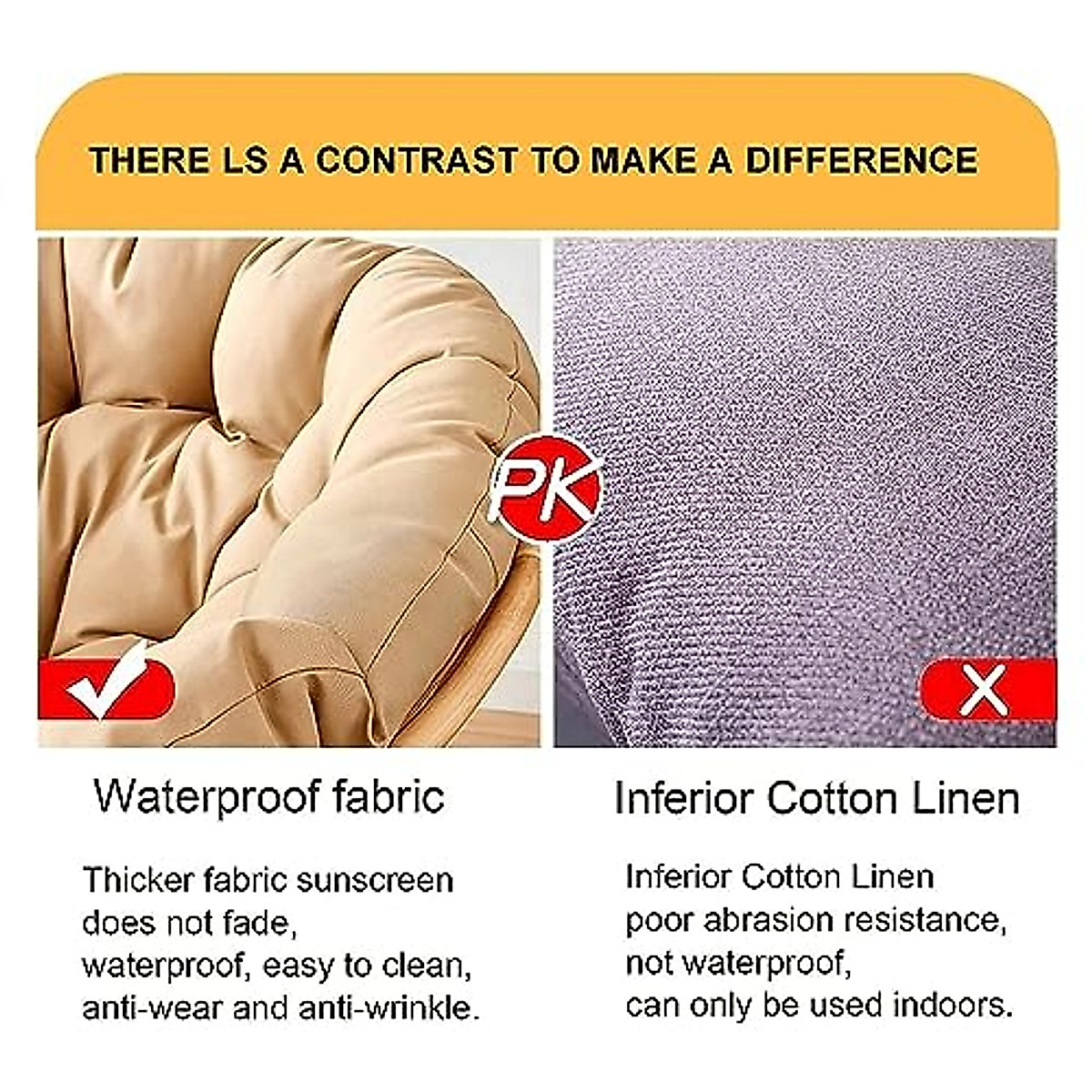 SNIME Cushion Round Saucer Chair Cushion, Outdoor Waterproof Egg Chair Cushion, Hanging Rattan Swivel Chair Cushion (Color : Light Green, Size : 120x120cm)