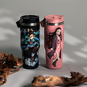 Demon Slayer Kimetsu No Yaiba Nezuko Tumbler with Lid, 30 Oz Water Cup, Vacuum Insulated, Anime Water Bottle, Reusable Insulated Stainless Steel tumbler for Water, Iced Tea or Coffee