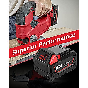 COOMYXIN 2Pack 6000mAh Replacement for Milwaukee M-18 Battery with 6 Protection Function and Sturdy Shell，Compatible with Milwaukee 18V Tools and Charger