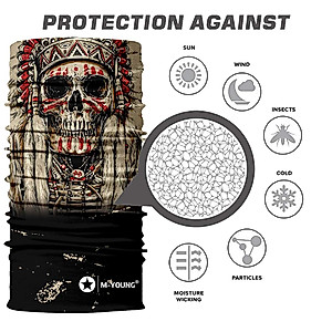 Skull Face Sun Mask Half,Bandanas,Neck Gaiter, Headwear, Headband for Fishing, Hunting,Yard Work (Brown)