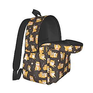 FeHuew 17 Inch Backpack Cute Dogs Shiba Inu Laptop Backpack School Bookbag Shoulder Bag Casual Daypack