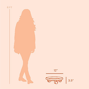 Bloem Caddy Round Plant Stand Caddy w/Wheels Saucer Tray (CAD1200), Black, 12"