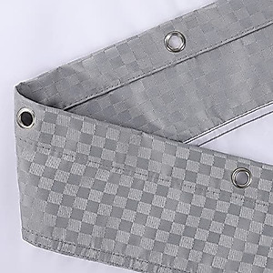 GAOMON Shower Curtains for Bathroom Hookless Shower Curtain with Snap in Liner Grey/White Shower Curtain Grommet Waterproof Fabric See Through Top Washable Shower Curtain Liner 72''Wx78''L