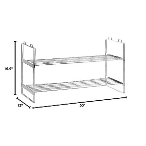 Whitmor 2 Tier Stackable Closet Shelves - Chrome