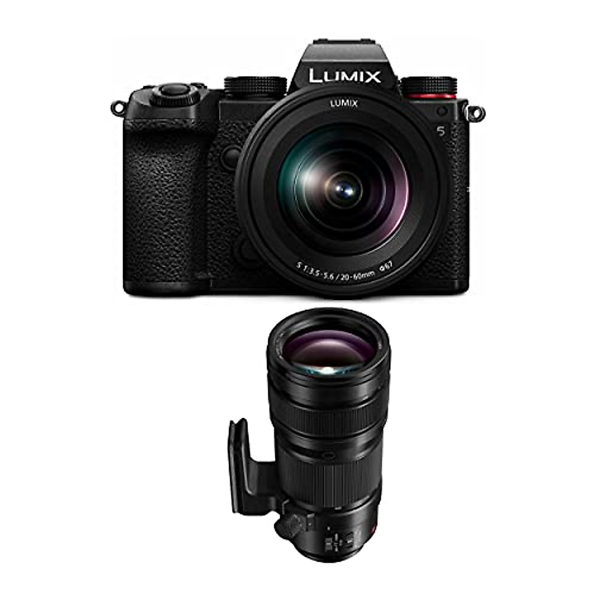 Panasonic DC-S5KK LUMIX S5 4K Mirrorless Full-Frame L-Mount Camera with 20-60mm Lens and 70-200mm f/2.8 Telephoto Lens and DMW-BLK22 Battery Bundle (3 Items)