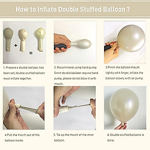 Pearl White Pink Double Stuffed Balloons Garland White Sand Rose Gold Balloon Arch Kit Different Sizes for Baby Shower Birthday Wedding Party Decorations