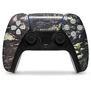 WraptorSkinz Skin Wrap compatible with Sony PS5 DualSense Controller Marble Granite 03 Black (CONTROLLER NOT INCLUDED)
