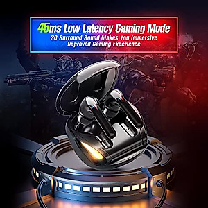 DUVOSS Bluetooth 5.3 Wireless Earbuds, Noise Cancelling Deep Bass Sound 49H Playtime Waterproof with Microphone in-Ear Stereo Headphones, Touch Bluetooth Sport & Gaming Ear Buds for iPhone Android PC