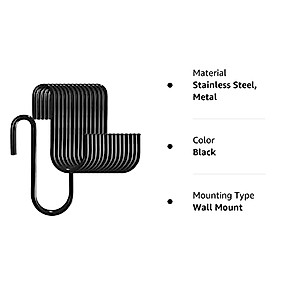 Liphontcta ALTKOL S Hooks for Hanging, 15-Pack S Shaped Hook Heavy Duty Hanging Hooks for Pots, Pans, Plants, Bags, Cups, Clothes, 2.4 Inch Metal (Black)