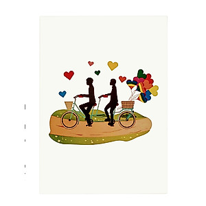 iGifts And Cards Gay Happy Fun Day 3D Pop Up Greeting Card - Valentine's Day, Fathers' Day, Romantic, Engagement, Anniversary, Wedding, Pride, Lovers, Grooms, Couple, Men, Boyfriend, LGBT
