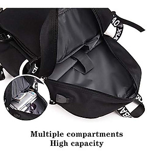 Dszgo Backpack Casual Travel Bag SCP Foundation Anime Game Character Field Staff Black Oxford Cloth White Printing Soft And Comfortable Large Capacity Daily Goods Exquisite Gifts