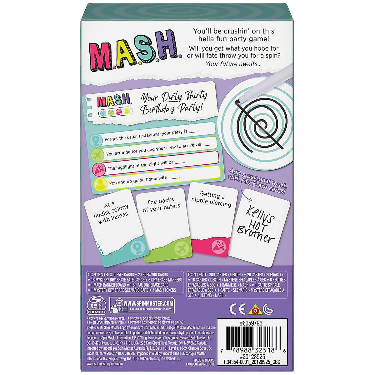 Spin Master Games MASH, Fortune Telling Adult Party Game, for Ages 17 and up