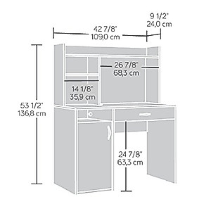 Sauder Beginnings Transitional Desk with Hutch, Cinnamon Cherry finish