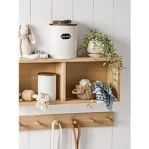 LE TAUCI Food Storage Containers with Airtight Lids, 78/25 oz Ceramic Flour and Sugar Canisters Sets, Embossed Large Jars for Pasta, Oats, Coffee Bean, Cookies, Rice, Grains, Tea - Set of 2, Fireworks