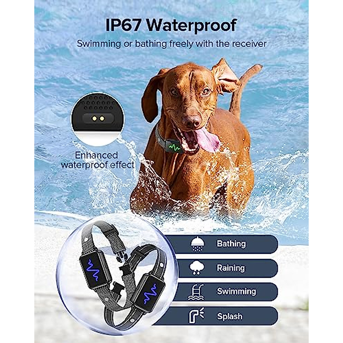 Dog Shock Collar, Ycoev Dog Training Collar with Remote, IP67 Waterproof Shockers Collar for Large Medium Small Dogs Electric Collar for Dogs with 4 Modes Beep, Vibration, Shock, Dog Finder