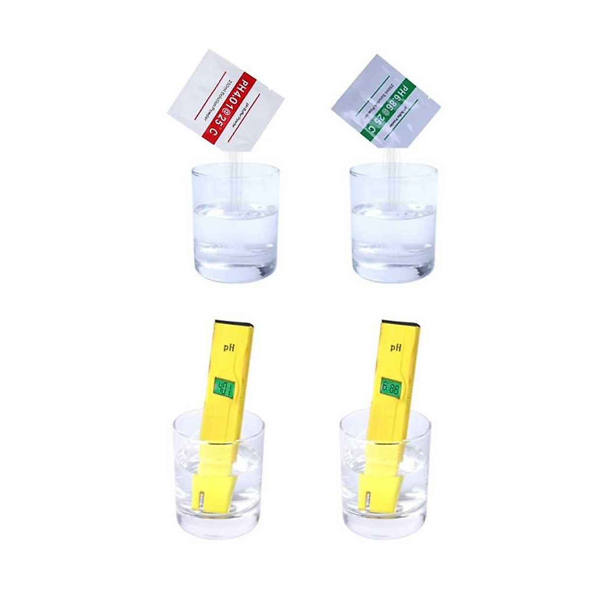 12 Pack pH Meter Buffer Solution Powder 6.86/4.01/9.18 for Precise pH Meter, pH Calibration Solution Powder Packets