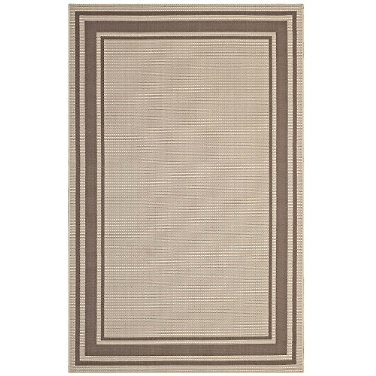 Modway Rim Solid Border 8x10 Indoor and Outdoor In Light and Dark Beige