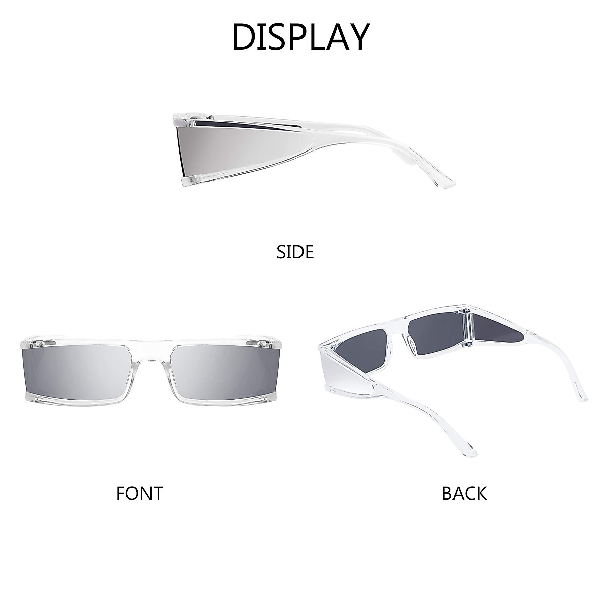 FEISEDY Cool Futuristic Rectangular Sunglasses Cyber Men Women Punk Style Cosplay Sun Glasses B2739