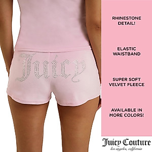 Juicy Couture Velvet Pajama 2 Piece Lounge Sleepwear Short Set for Women (US, Alpha, Large, Regular, Regular, Lola Pink)