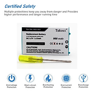 TAKOCI Replacement Battery for NTD Advance SP GBA SP AGS-001,fit Part No SAM-SPRBP AGS-003