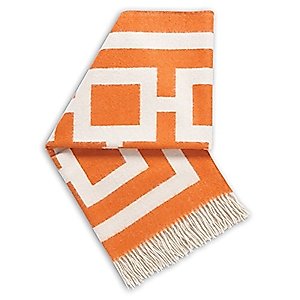 Jonathan Adler Richard Nixon Throw, Orange/Natural