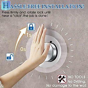 WAYCOM Suction Cup Hooks for Shower, 2Pcs Towel Hooks for Bathroom Wall SUS304 Vacuum Stainless Steel Shower Hooks Bathroom, Kitchen, Glass Door, Tile – Loofah, Towel, Coat, Bath Robe Hook Holder