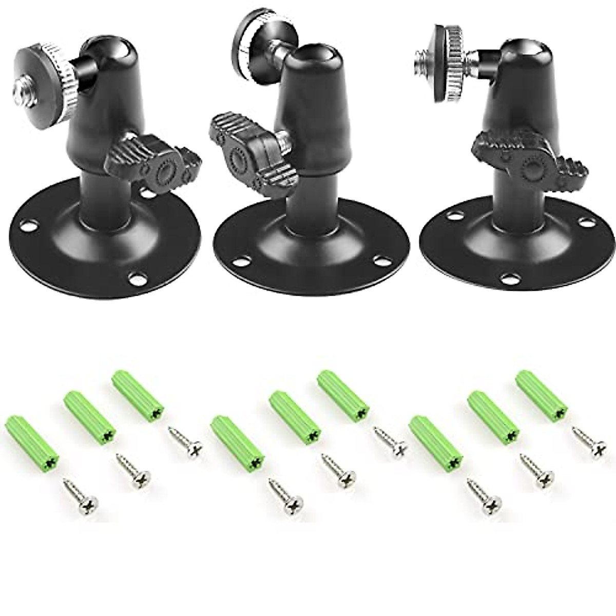 Camera Bracket Mount 3 Pcs Security Wall Mount for Oculus Sensor Arlo, Arlo Pro,Metal Security Camera Bracket Outdoor Indoor Oculus Rift Mount Bracket 360° Rotation 1/4" Screw Camera Wall Mounts CCTV