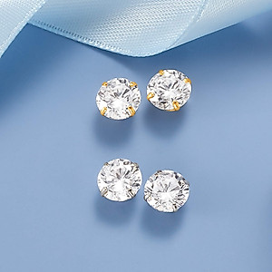 Ross-Simons Round CZ Stud Earrings in 14kt White Gold