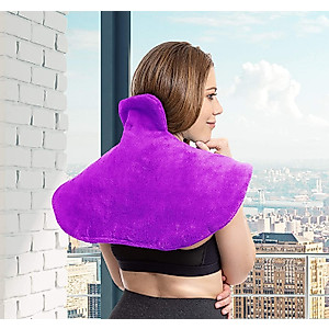 Cure Choice® Electric Heating Pad for Neck and Shoulder Pain Relief, Soft Micromink Neck Heating pad for Neck Pain, Heated Neck Wrap with 4 Heat Settings, Auto Shut Off, Machine Washable (Purple)