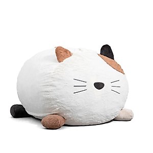 Big Joe Wild Things Foam Filled Animal Bean Bag Chair with Removable Cover, Francesca Feline Snugglepuff, Soft Faux Fur, 3 feet Big