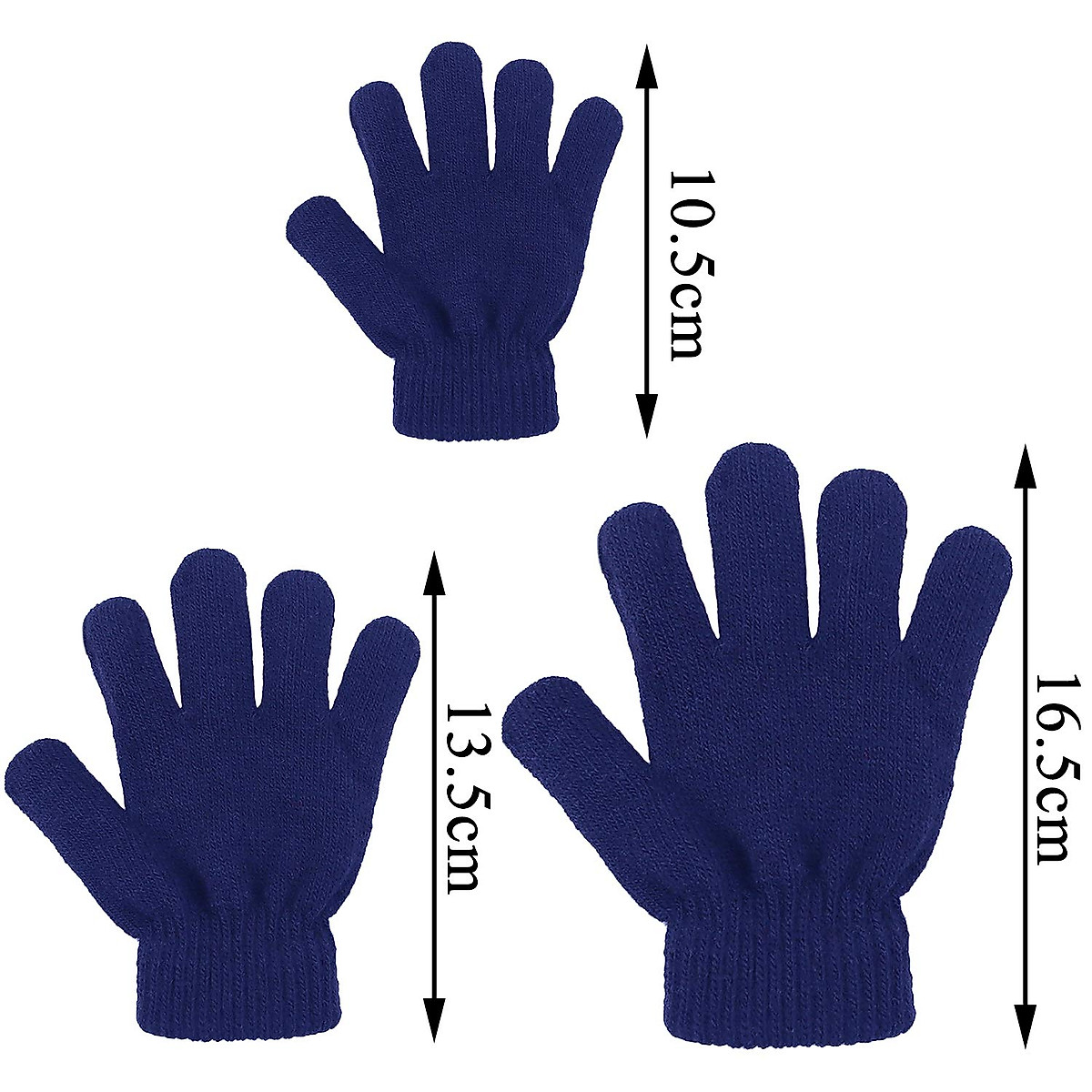 Cooraby 2 Pairs Kid's Thick Magic Gloves Toddler Winter Stretchy Warm Full Fingers Gloves Mittens