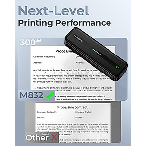 Phomemo Portable Printers Wireless for Travel,M832 Thermal Printer, Bluetooth Inkless Printer Support 8.5''x 11'' US Letter,Built in Paper Bin,Compatible with Phone and Laptop for Home,Office,School