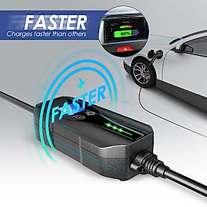 EVJUICION Level 2 EV Charger 32Amp 7.68kW 240V NEMA 14-50 Plug 25FT Cable Current Adjustable Delay Charging Home Portable Electric Vehicle Charger Fits All J1772 Electric Car for Indoor Outdoor