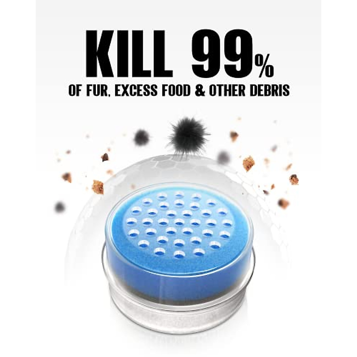 Ciays Replacement Filters Only for Ciays 236oz/7L Pet Water Fountain Ultra-Large Capacity Cat Water Fountain Dual Filtration Dog Water Fountain Bowl with Huge Drinking Area 12 Pcs, Blue