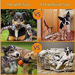 BK PRODUCTS LLC 7 Dog Chew Toys Made of All-Natural Cotton for Small Breeds and Puppies – Dog Rope Toy Set Stimulates Gums, Helps Fight Plaque and Relieves Boredom and Separation Anxiety
