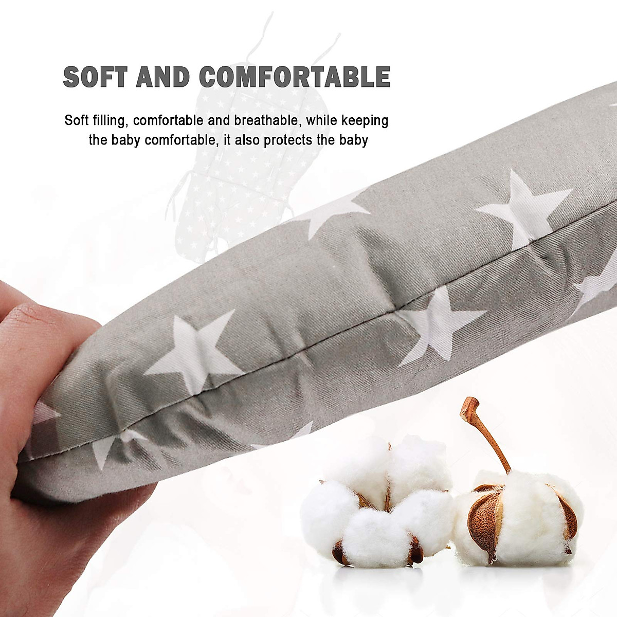 High Chair Cushion,High Chair Pad,Baby High Chair Seat Cushion Liner Mat Padding Cover Protection Pad for Baby Dining Chair(Gray Star)