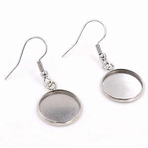 Kentuckiz 8 10 12 14 16 18 20 25Mm 10Pcs Stainless Steel Cabochon Earring Settings Earrings Base,DIY Earrings Hooks Findings - (Size: 12Mm)