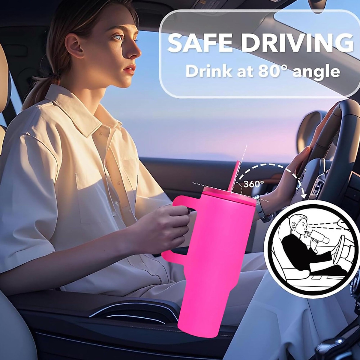 Kiki New York Tumbler with lid (Pink)