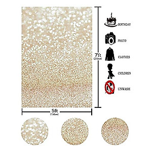 WOLADA 5x7FT Bokeh Backdrop Glitter Backdrop Gold Photo Backdrop Gold Glitter Backdrop Bokeh Backdrops for Photography Newborn Baby Portrait Birthday Party Backdrop Studio Props 11791