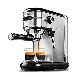MICHELANGELO Stainless Steel Espresso Coffee Machine with Milk Frother, Small Coffee Maker for Home, 15 Bar - Cappuccino, Latte