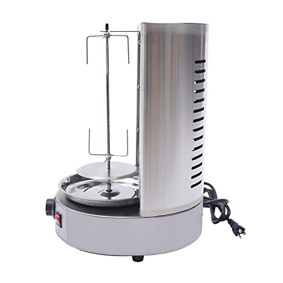 110v Stainless Steel Electric Vertical Grill Machine,Electric Doner Kebab Machine Mini Gyro Machine Vertical Broiler Meat Capacity for Chicken Roast,Tacos,Roast,Beef